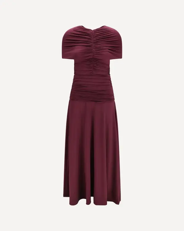 SELF-PORTRAIT Ruched Midi Dress In Jersey