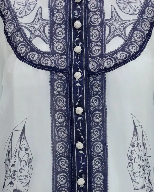 Farm Rio Printed Ramie Shirt