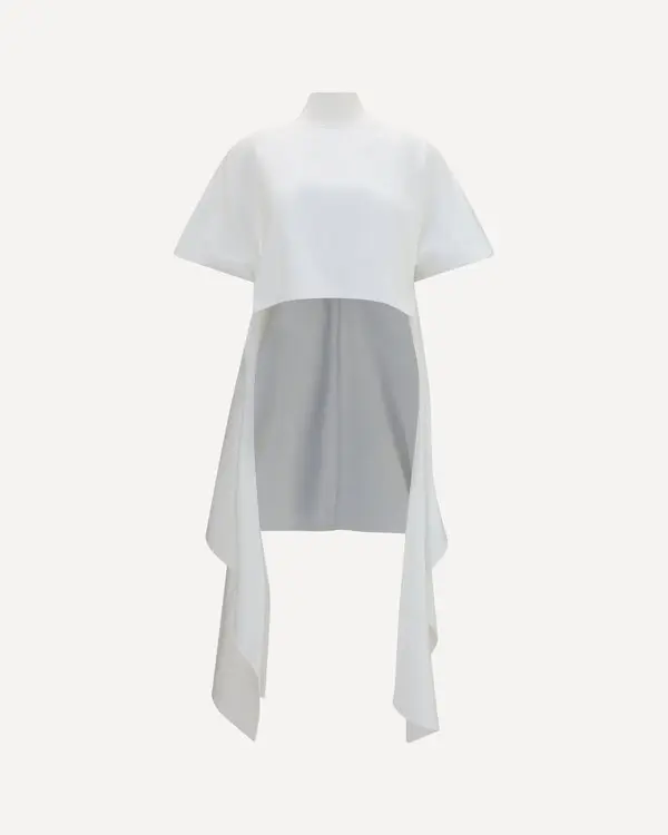 Alaïa Asymmetrical Cotton T-shirt With High Neck