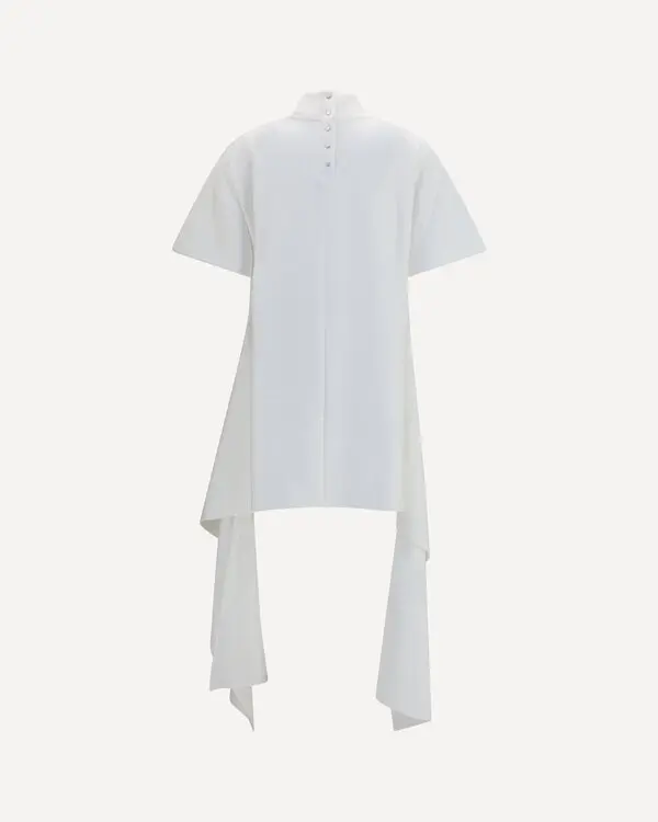 Alaïa Asymmetrical Cotton T-shirt With High Neck