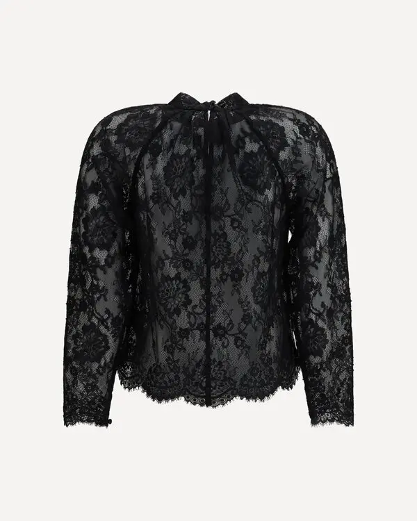 SELF-PORTRAIT Lace High Neck Blouse