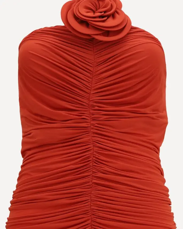 Magda Butrym Halterneck Dress With Floral Ruching