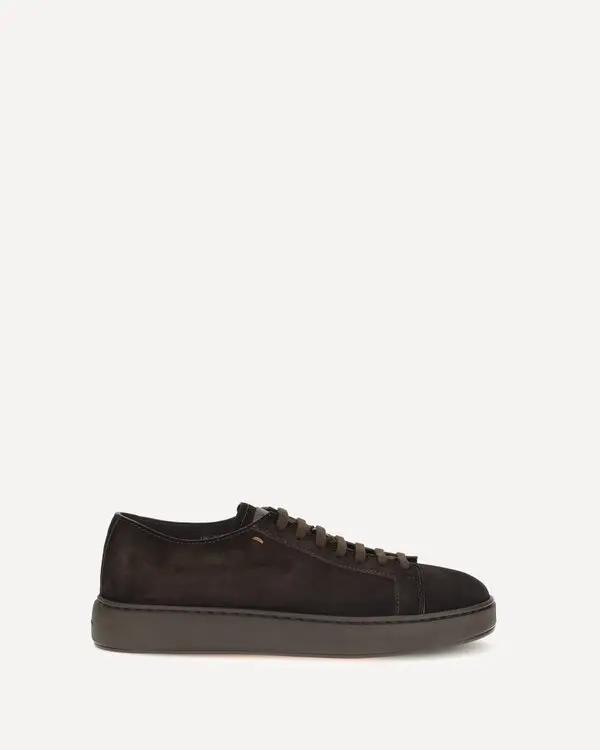 Santoni Suede Lace-up Sneakers - Brown