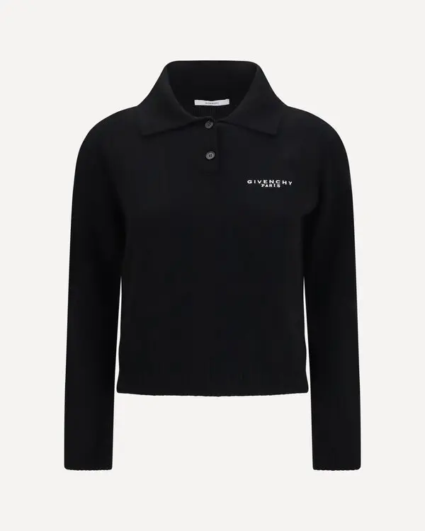 Givenchy Wool And Cashmere Polo Sweater - Black