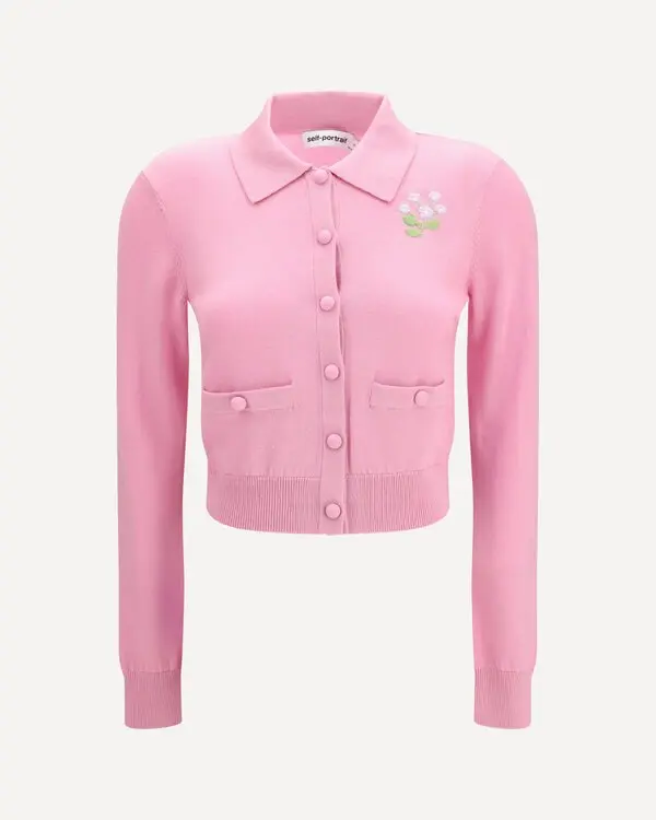 SELF-PORTRAIT Floral Ebroidered Knit Cardigan Feale