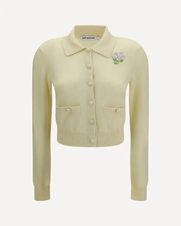 SELF-PORTRAIT Floral Ebroidered Knit Cardigan Feale