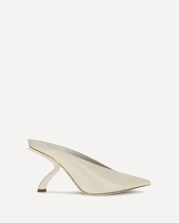FERRAGAMO S Sculpted Heel Mules - Cream