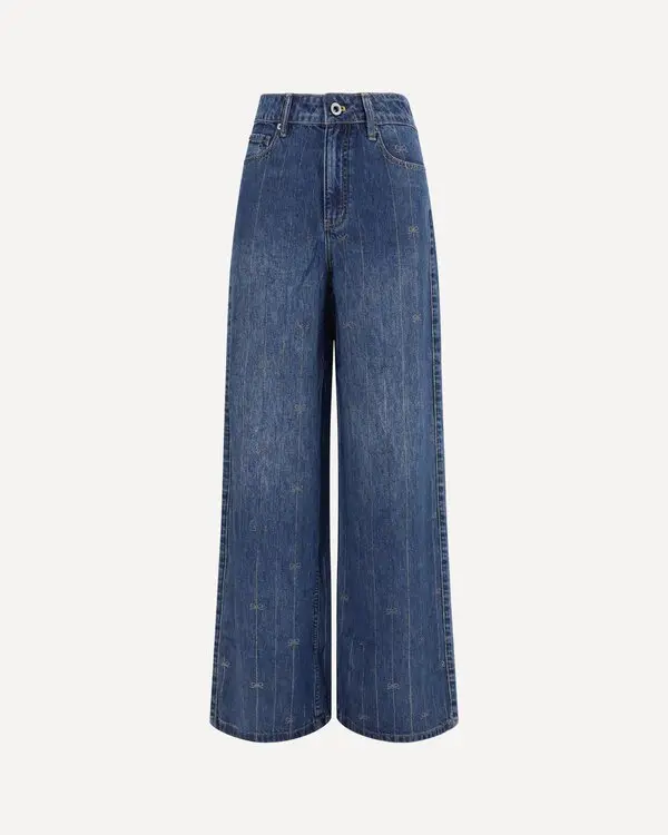 SELF-PORTRAIT Crystal-striped Jeans