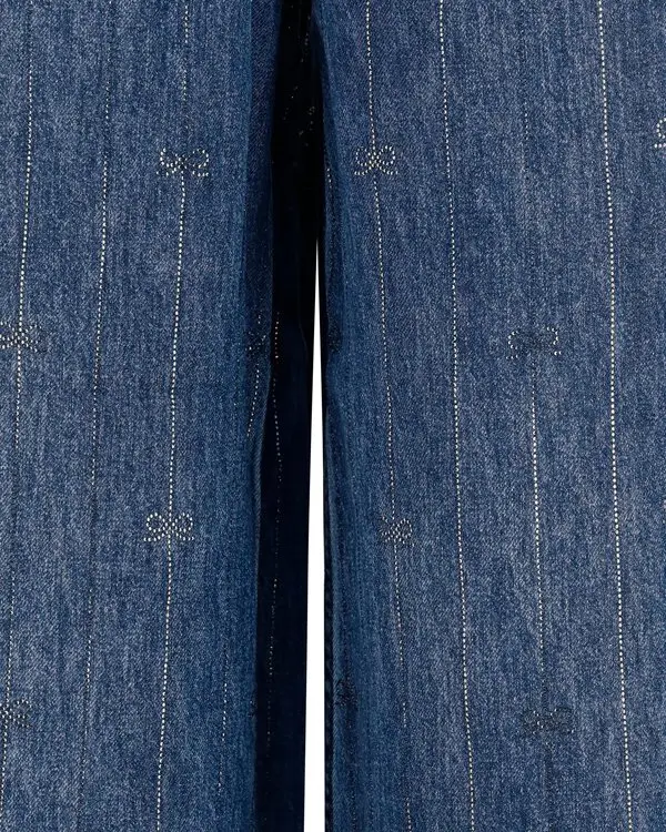 SELF-PORTRAIT Crystal-striped Jeans
