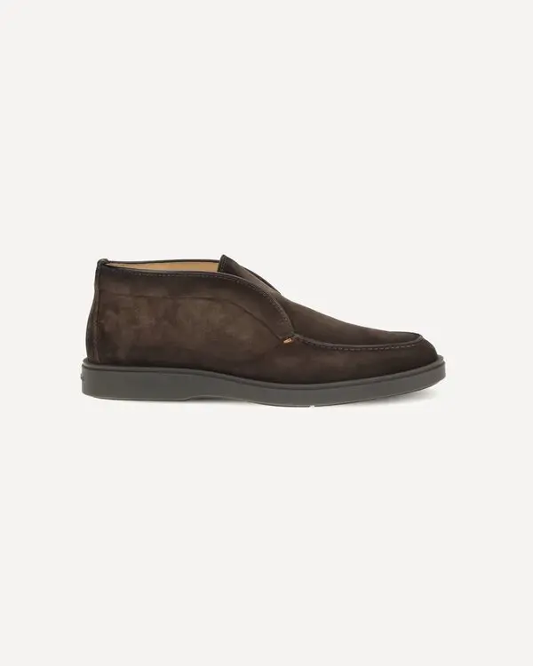 Santoni Suede Slip-on Ankle Boots - Brown