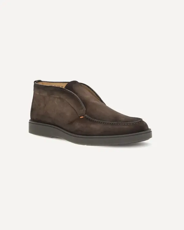 Santoni Suede Slip-on Ankle Boots - Brown