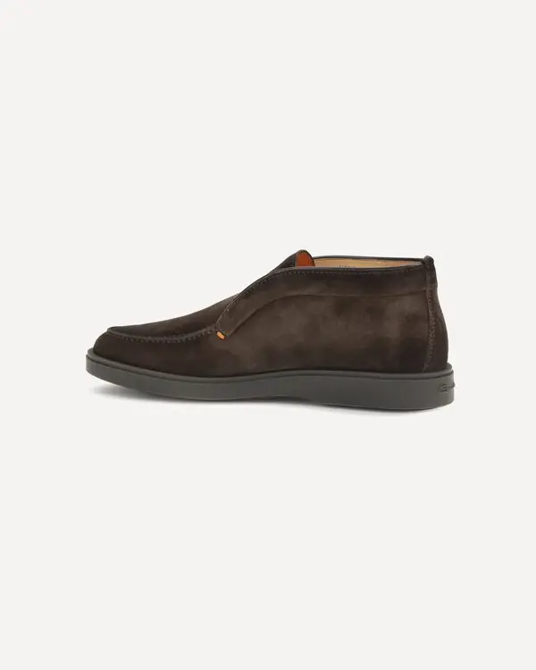 Santoni Suede Slip-on Ankle Boots - Brown