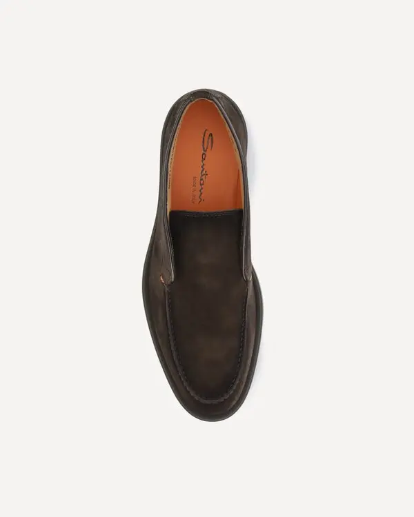 Santoni Suede Slip-on Ankle Boots - Brown
