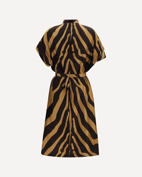 FERRAGAMO Twill Shirt Dress With Animal Print - Multicolour