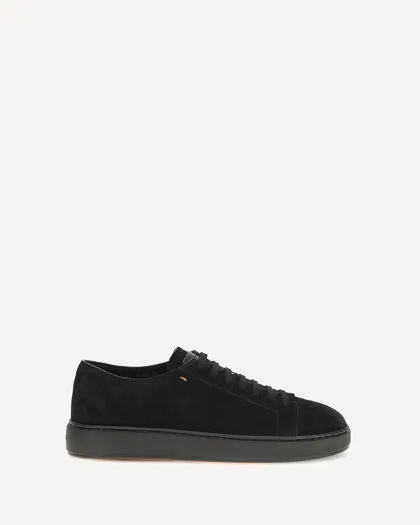 Santoni Suede Lace-up Sneakers - Black