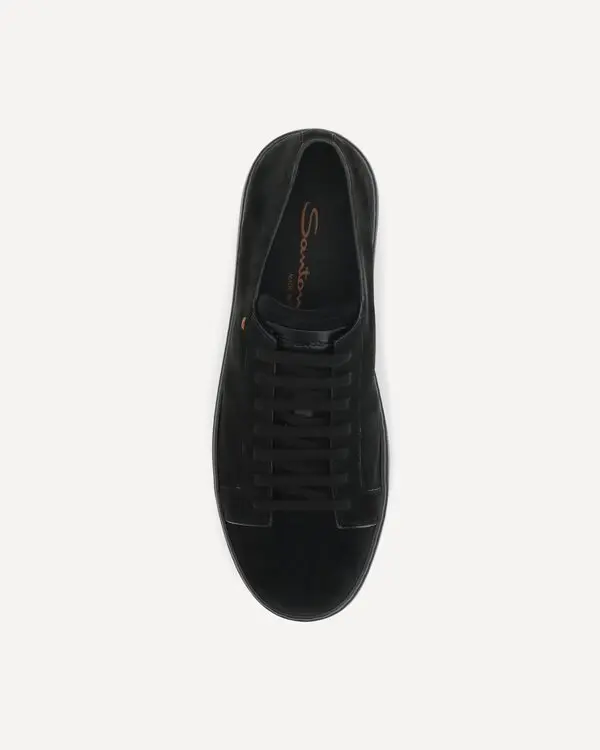 Santoni Suede Lace-up Sneakers - Black