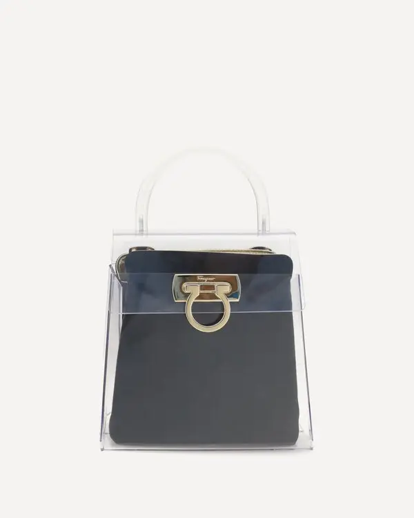 FERRAGAMO Pvc Top Handle Bag - Black