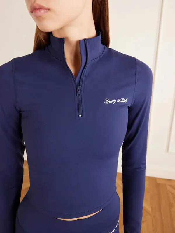 SPORTY & RICH Cropped Half-zip Jacket