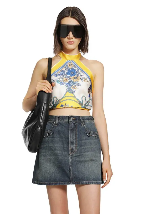 Gucci Printed Silk Twill Top
