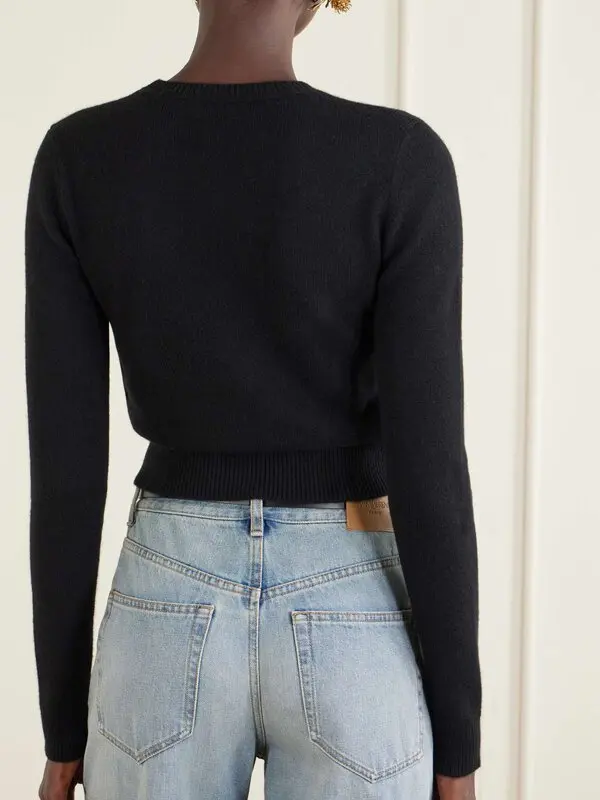 Saint Laurent Cropped Cashmere Sweater