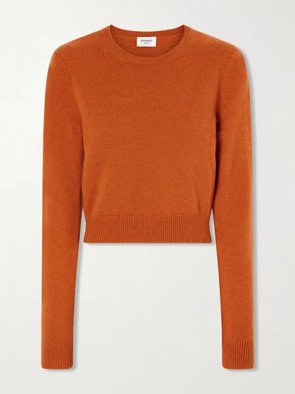 Saint Laurent Cashmere Crewneck Sweater - Orange