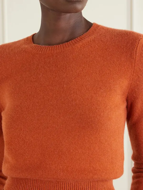 Saint Laurent Cashmere Crewneck Sweater - Orange