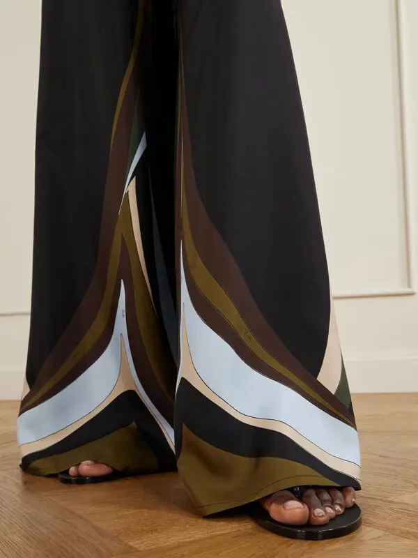 Emilio Pucci Printed Silk-twill Wide-leg Pants