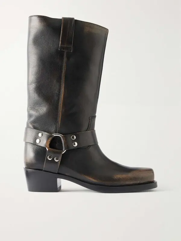 Paris Texas Roxy Studded Leather Knee Boots