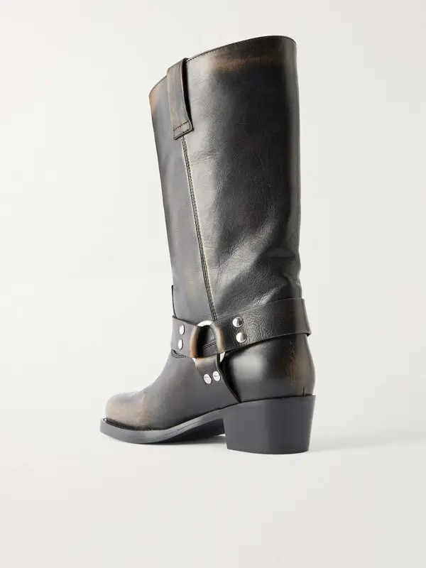 Paris Texas Roxy Studded Leather Knee Boots