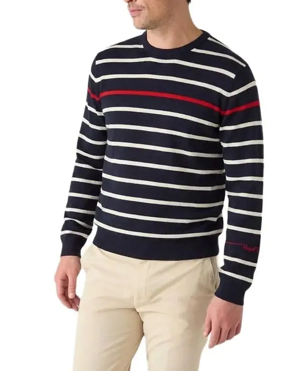 Robert Talbott Engineered Stripe Crewneck Sweater