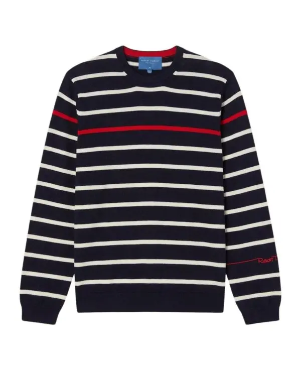 Robert Talbott Engineered Stripe Crewneck Sweater