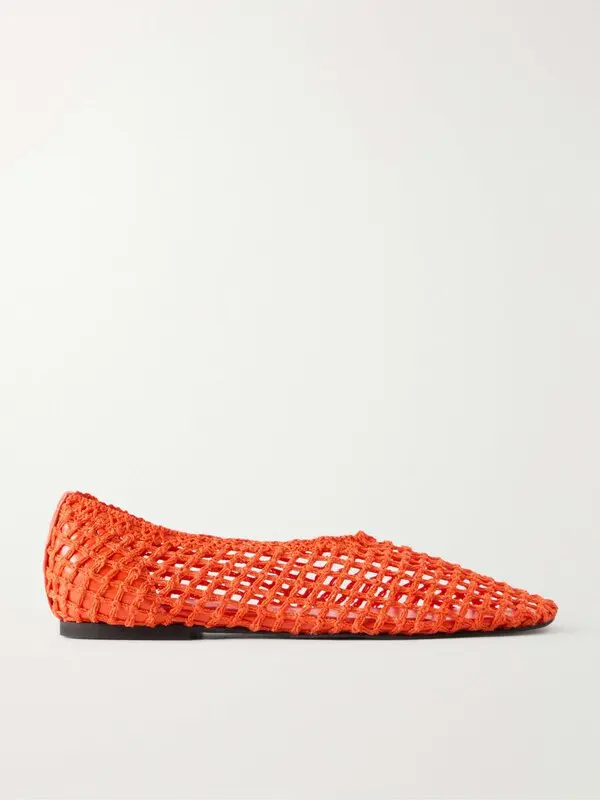 Proenza Schouler Slant Crocheted Ballet Flats - Orange