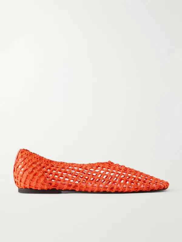 Proenza Schouler Slant Crocheted Ballet Flats - Orange