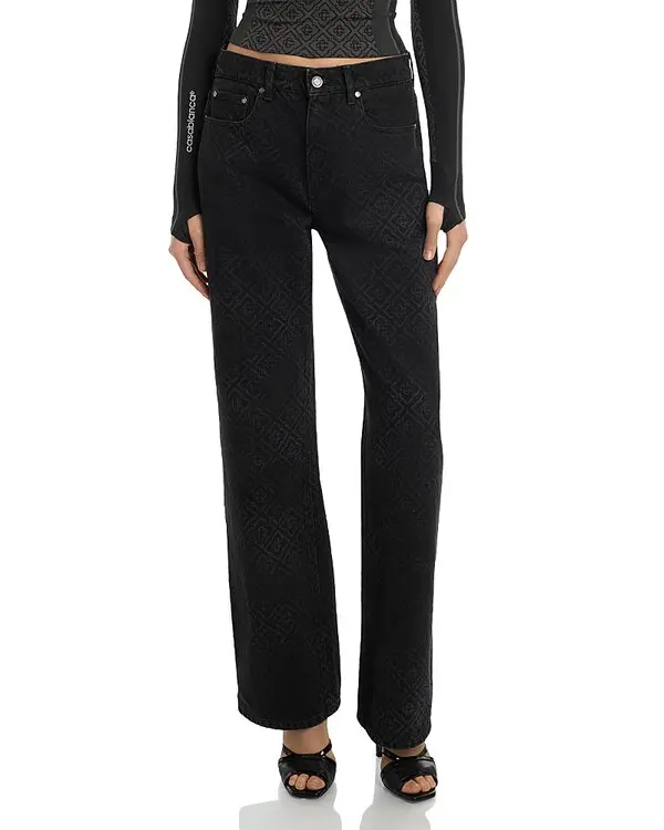 Casablanca Monogram Baggy Jeans - Black