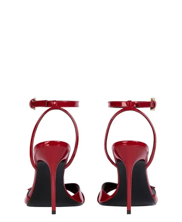 Balmain Anthem Sandals In Smooth Calfskin Leather