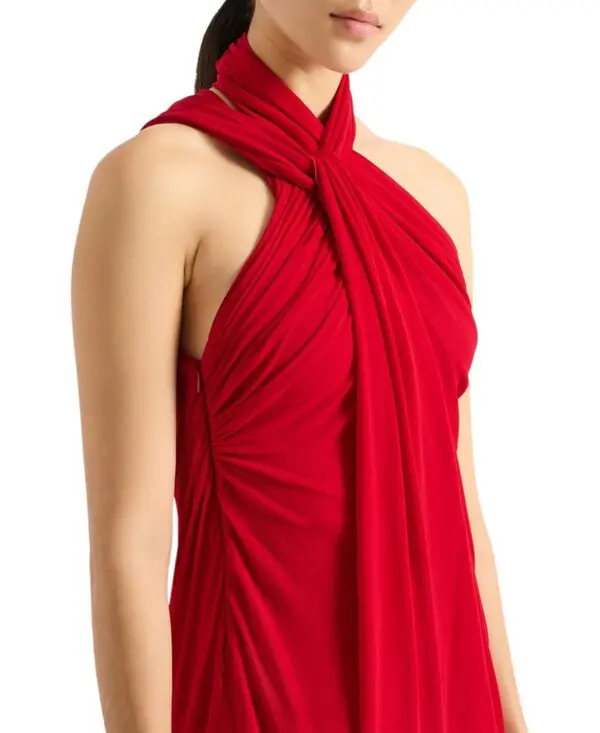 Balmain Long Draped Jersey Dress