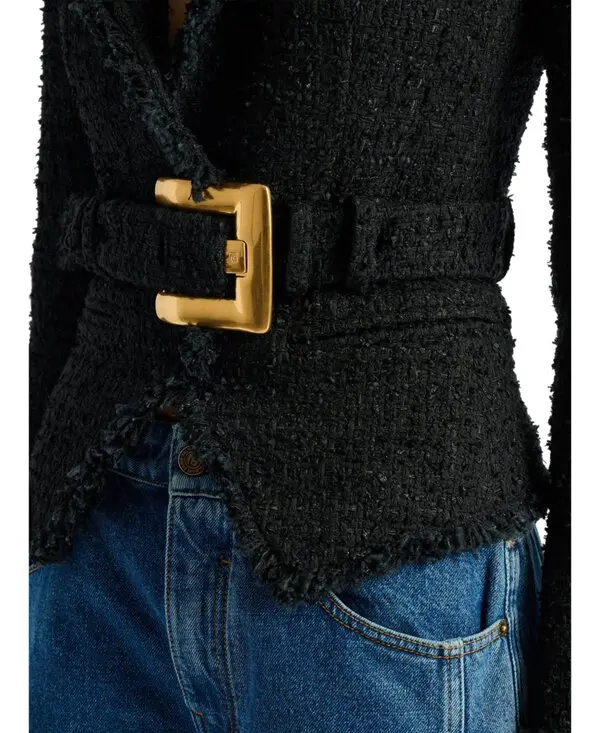 Balmain Belted Tweed Jacket