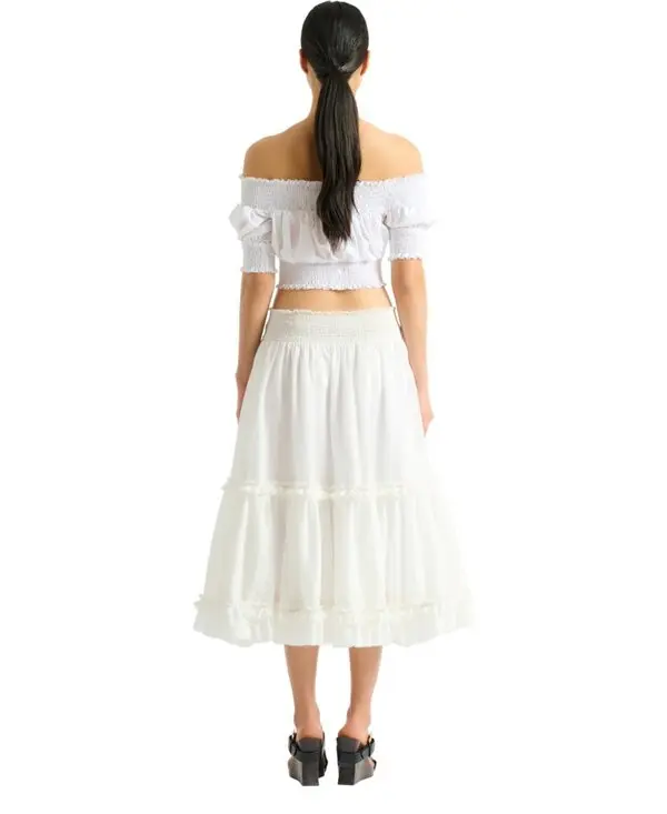 Balmain Poplin Off-the-shoulder Top