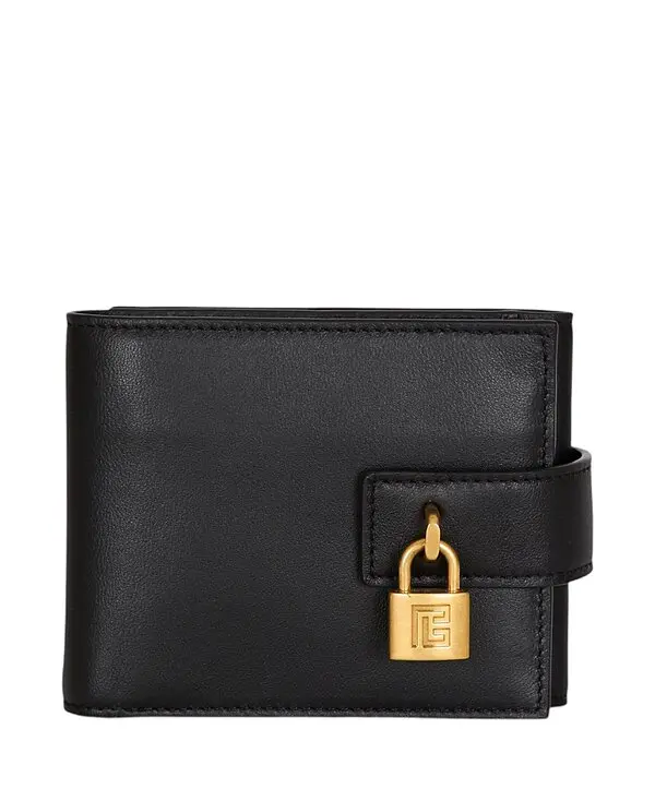 Balmain Pulse Trifold Smooth Leather Wallet - Black