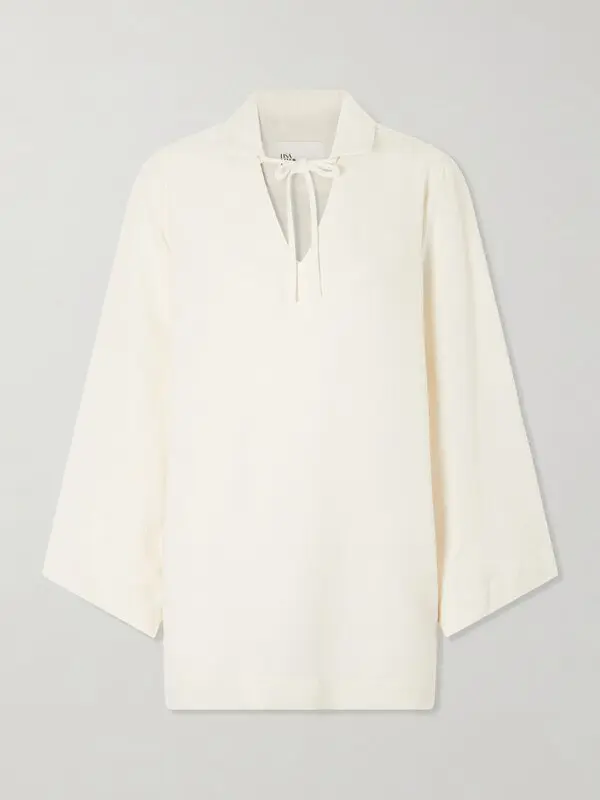 Lisa Marie Fernandez Tie-detailed Woven Tunic