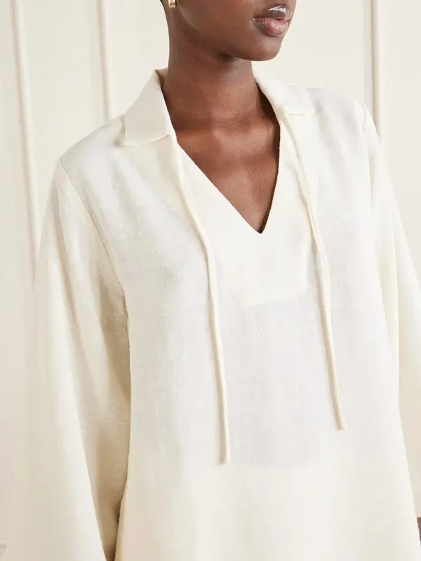 Lisa Marie Fernandez Tie-detailed Woven Tunic