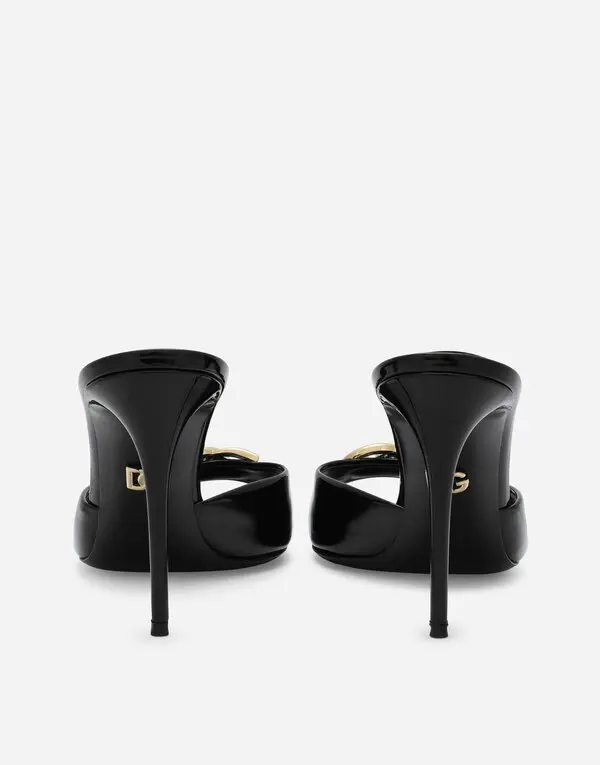Dolce & Gabbana Patent Leather Mules With Dg Logo