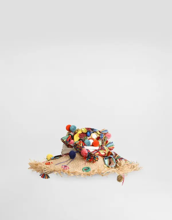 Dolce & Gabbana Raffia Hat With Applications - Multicolor