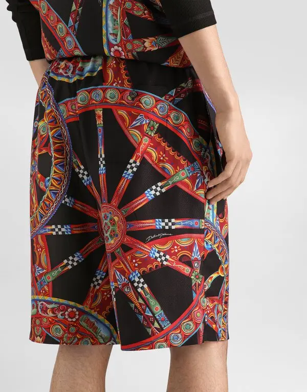 Dolce & Gabbana Carretto-print Silk Jacquard Vanity Bermuda
