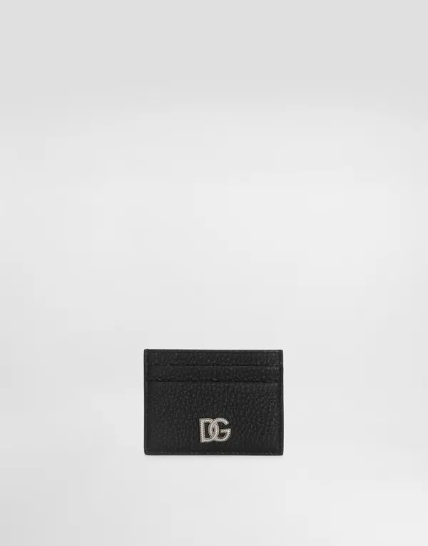 Dolce & Gabbana Calfskin Card Holder With Logo - Black