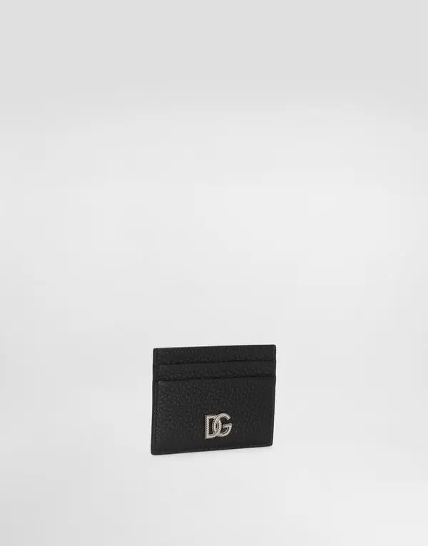Dolce & Gabbana Calfskin Card Holder With Logo - Black