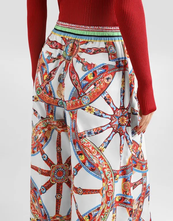 Dolce & Gabbana Carretto-print Poplin Trousers