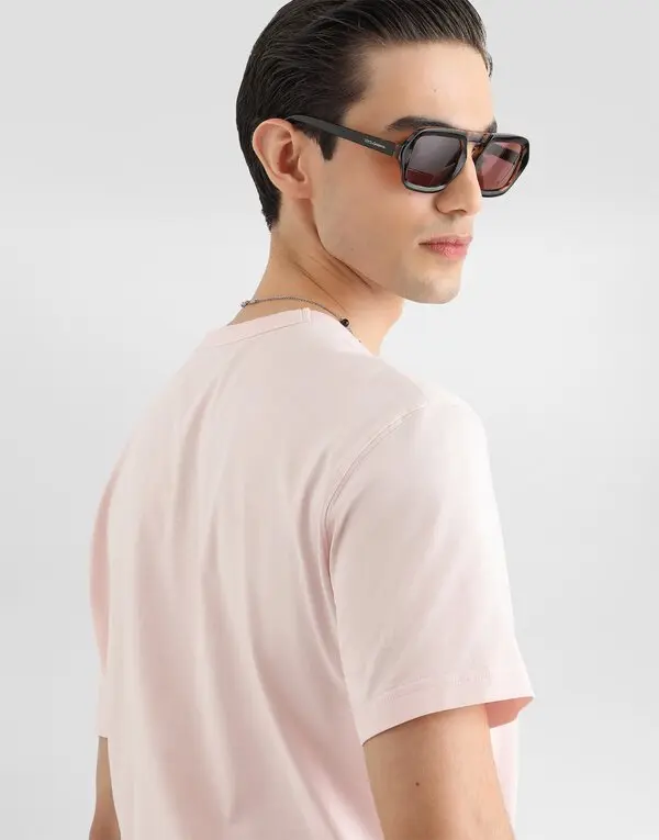 Dolce & Gabbana Cotton T-shirt With Dg Embroidery - Pink