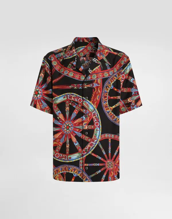 Dolce & Gabbana Carretto-print Hawaii Silk Jacquard Shirt - Multicolor