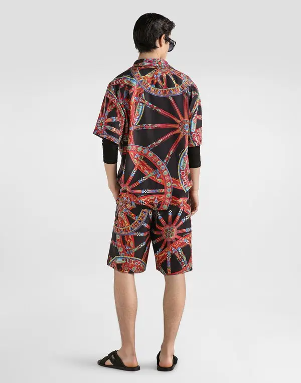Dolce & Gabbana Carretto-print Hawaii Silk Jacquard Shirt